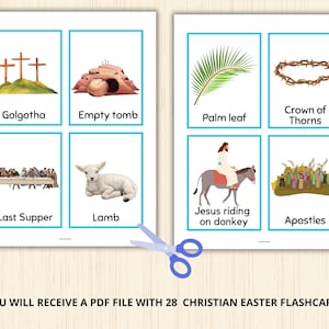 Easter Story Flashcards,religeous Easter Flash Cards,christian Easter ...
