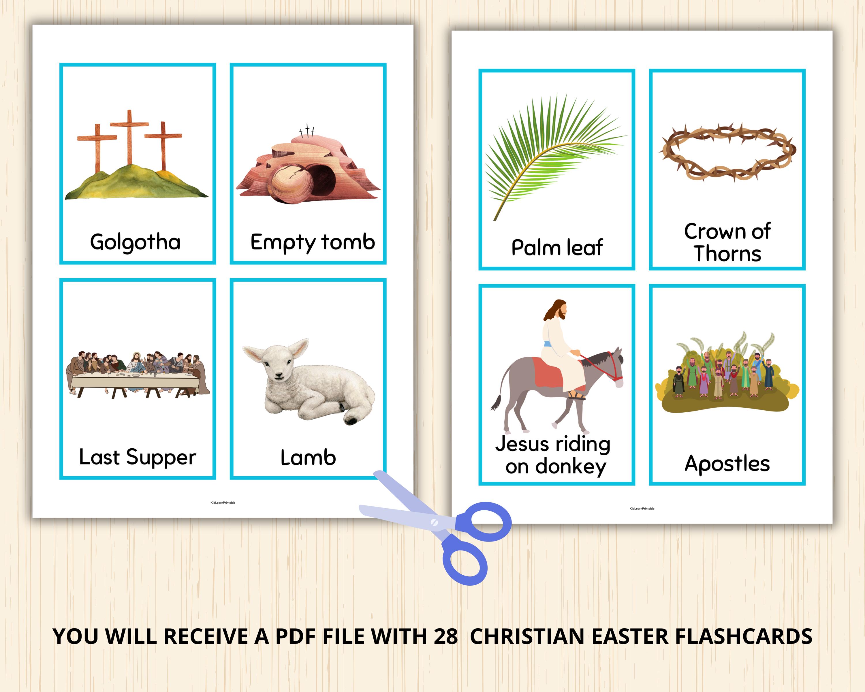 Easter Story Flashcards,religeous Easter Flash Cards,christian Easter ...