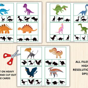 Dinosaur Shadow Matching,dinosaur Matching,dinosaur Activity for Kids ...