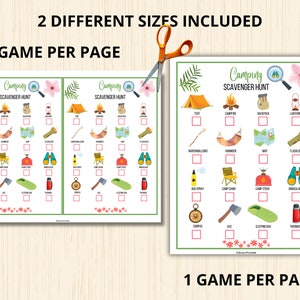 Camping Scavenger Hunt,camping Treasure Hunt,indoor Outdoor Scavenger ...