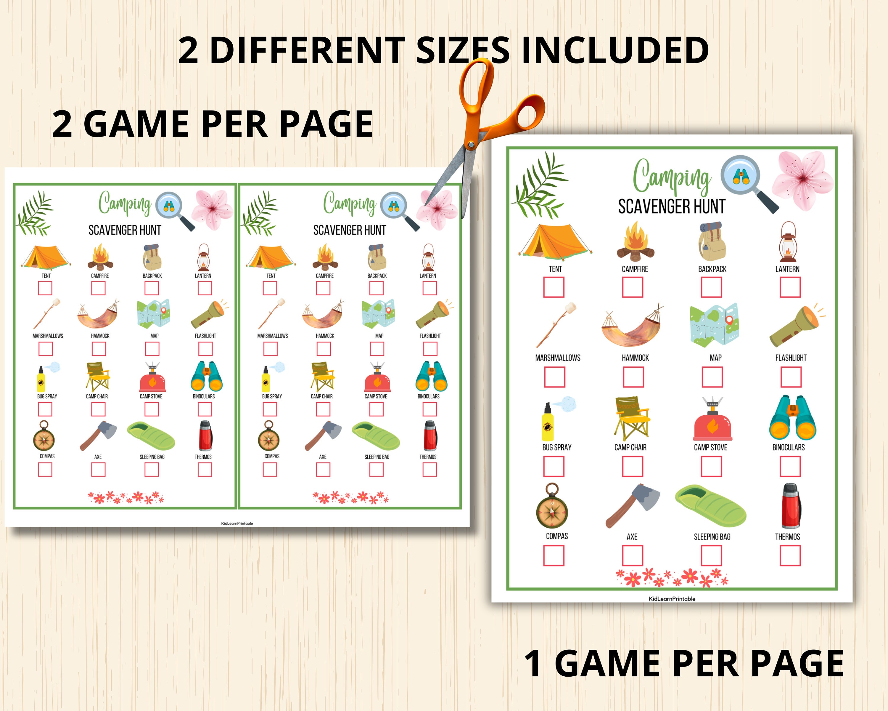 Camping Scavenger Hunt,camping Treasure Hunt,indoor Outdoor Scavenger ...