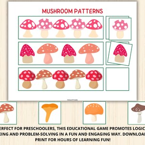 Mushroom Pattern,what Comes Next,scissors Skills,mushroom Activities ...