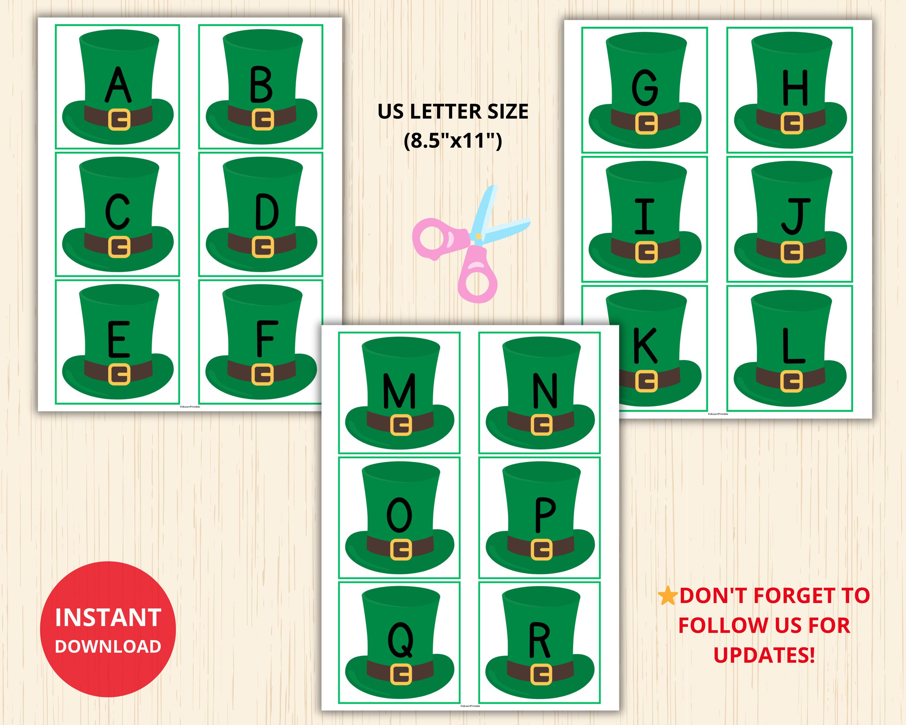 St Patricks Day Alphabet,letter Matching Game,st Patricks Day Activity ...