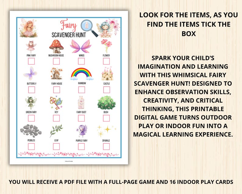 Fairy Scavenger Hunt,fairy Garden Party Games,fairy Birthday Party ...
