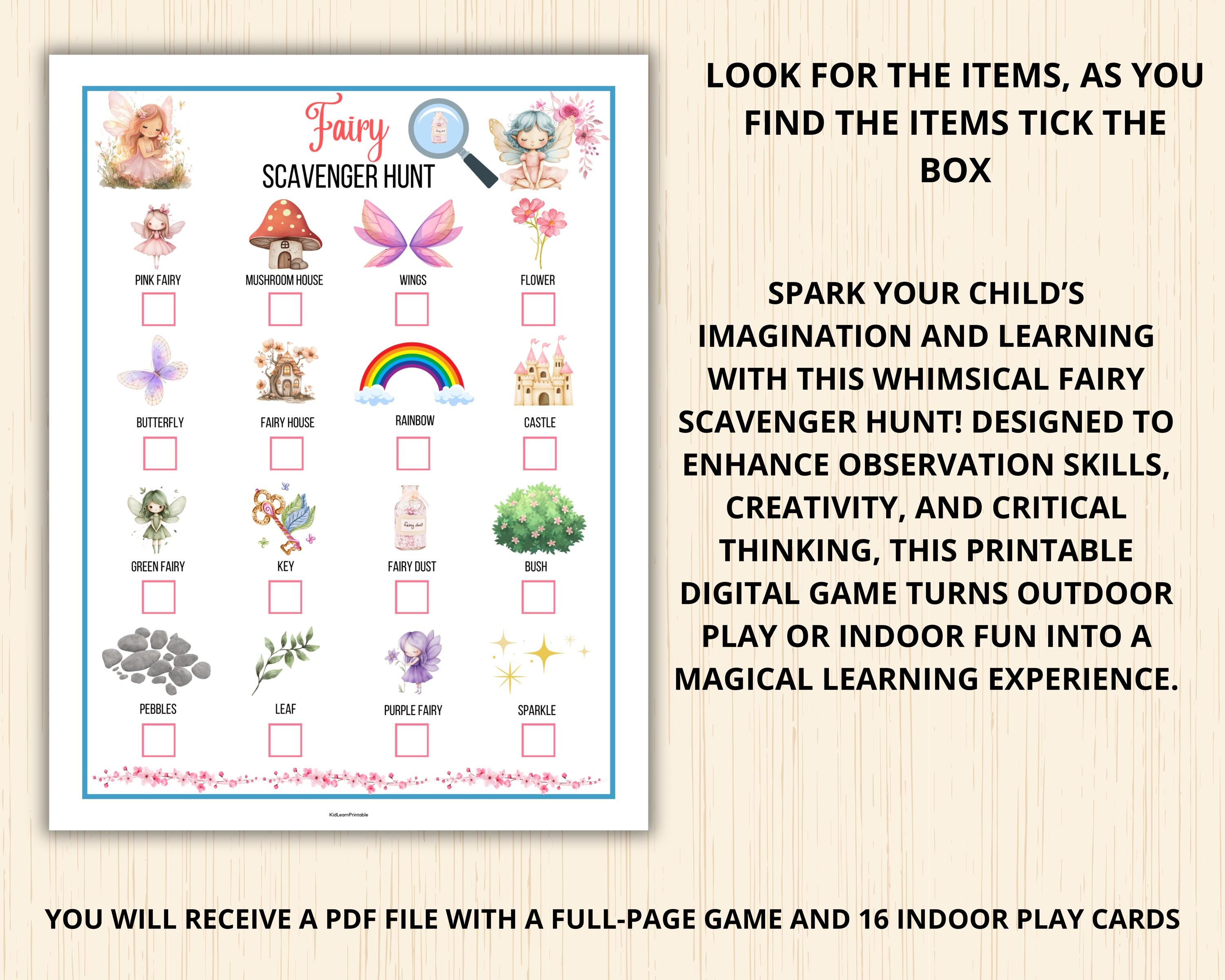 Fairy Scavenger Hunt,fairy Garden Party Games,fairy Birthday Party ...