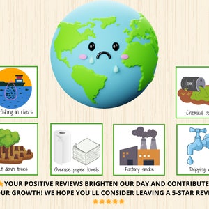 Happy Earth Sad Earth Sorting Activity,earth Day Montessori Preschool ...