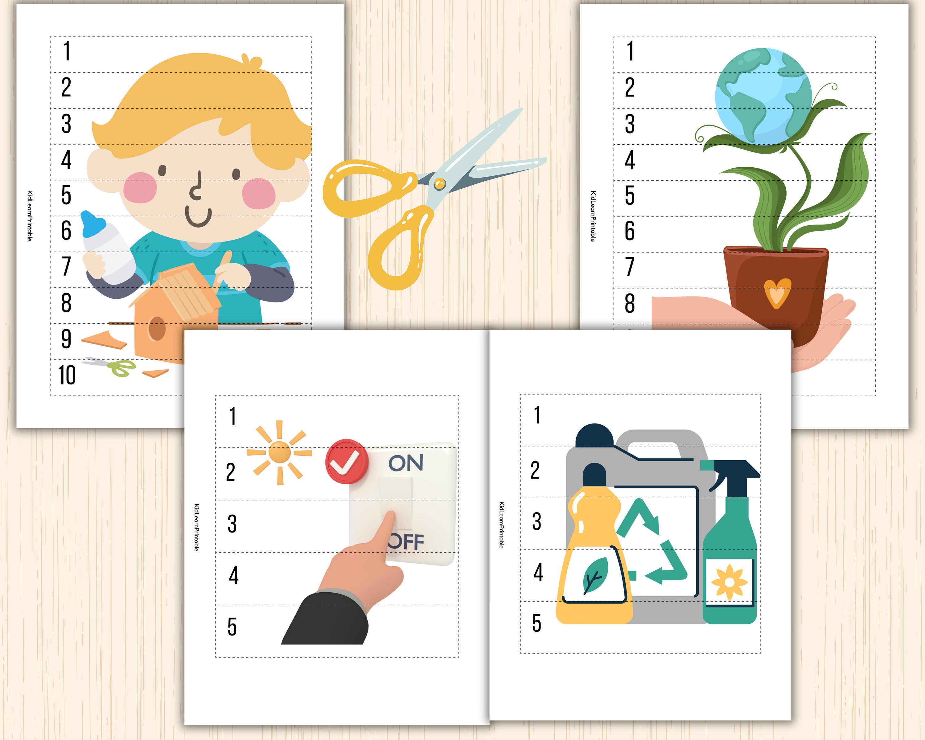 Earth Day Puzzles,earth Day Preschool,number Sequence Puzzles,1-10 ...