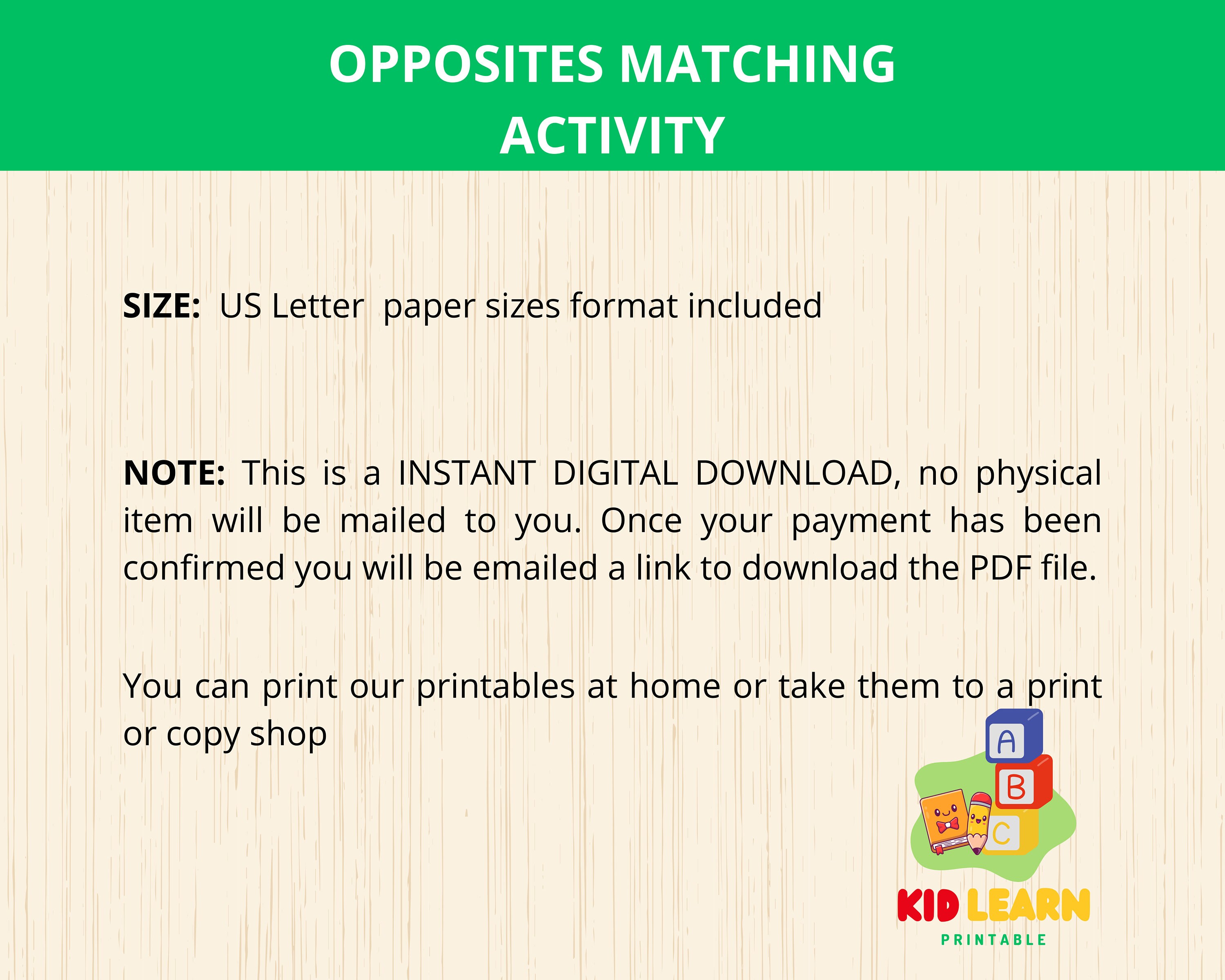 Opposites Matching Flashcards,opposites Flashcards for Kids, Pairing ...