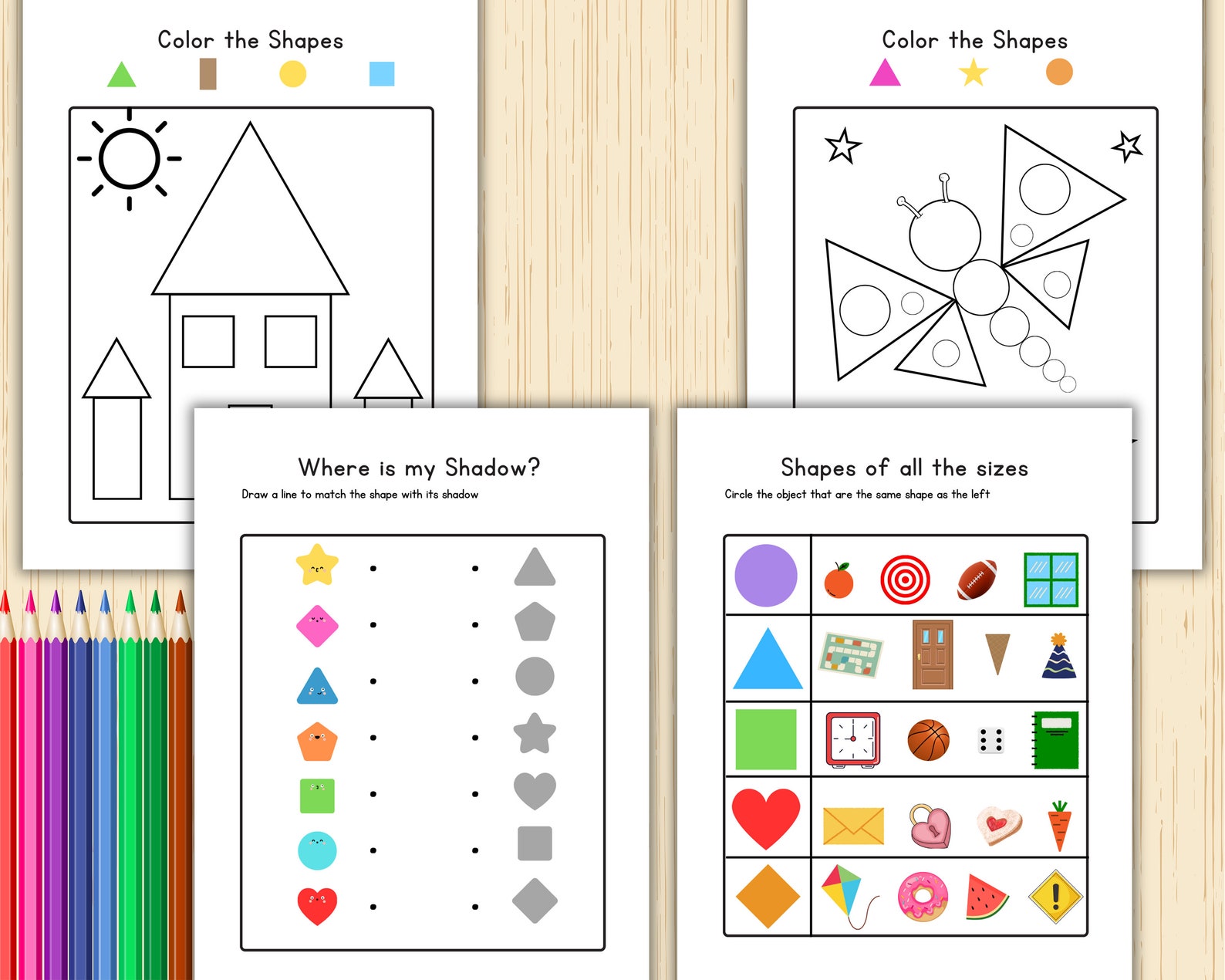 Preschool Shapes Worksheets, Prek Shape,shape Activities, Basic Shapes ...