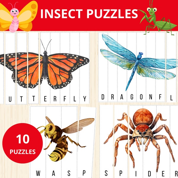 Wooden Bug Puzzles - Etsy