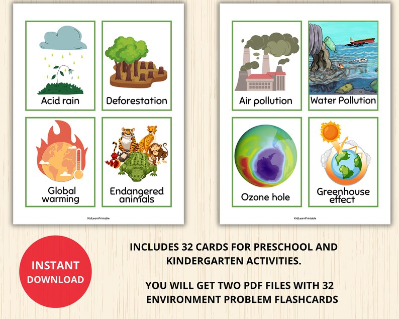 Environment Day Flashcards,earth Day Activity for Kids,earth Day ...