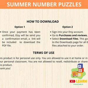 Summer Preschool,summer Puzzle, Activity,number Sequence,sequence ...