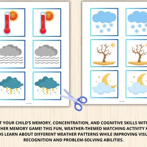 Weather Memory Game,weather Activity,weather Matching Game,weather ...