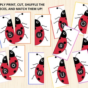 Ladybug Letter Match, Preschool Letters,alphabet Matching Game,alphabet ...