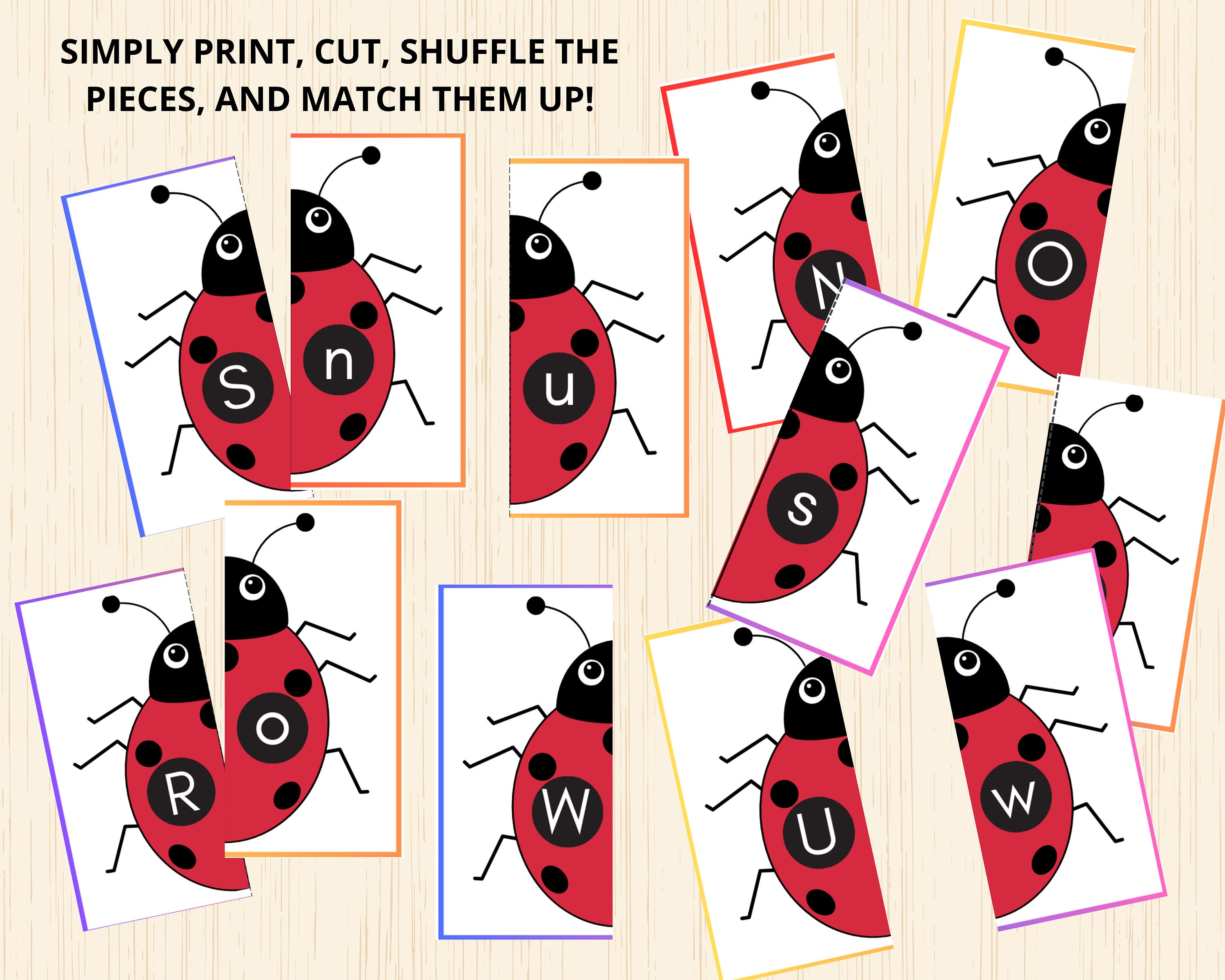 Ladybug Letter Match, Preschool Letters,alphabet Matching Game,alphabet ...