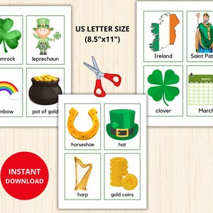 St. Patrick's Day Flashcard,st Patricks Vocabulary,saint Patrick's ...