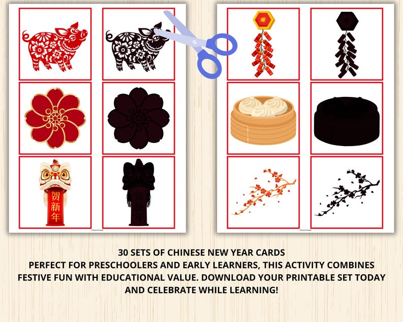 Chinese New Year Shadow Matching,matching Activity,lunar New Year ...