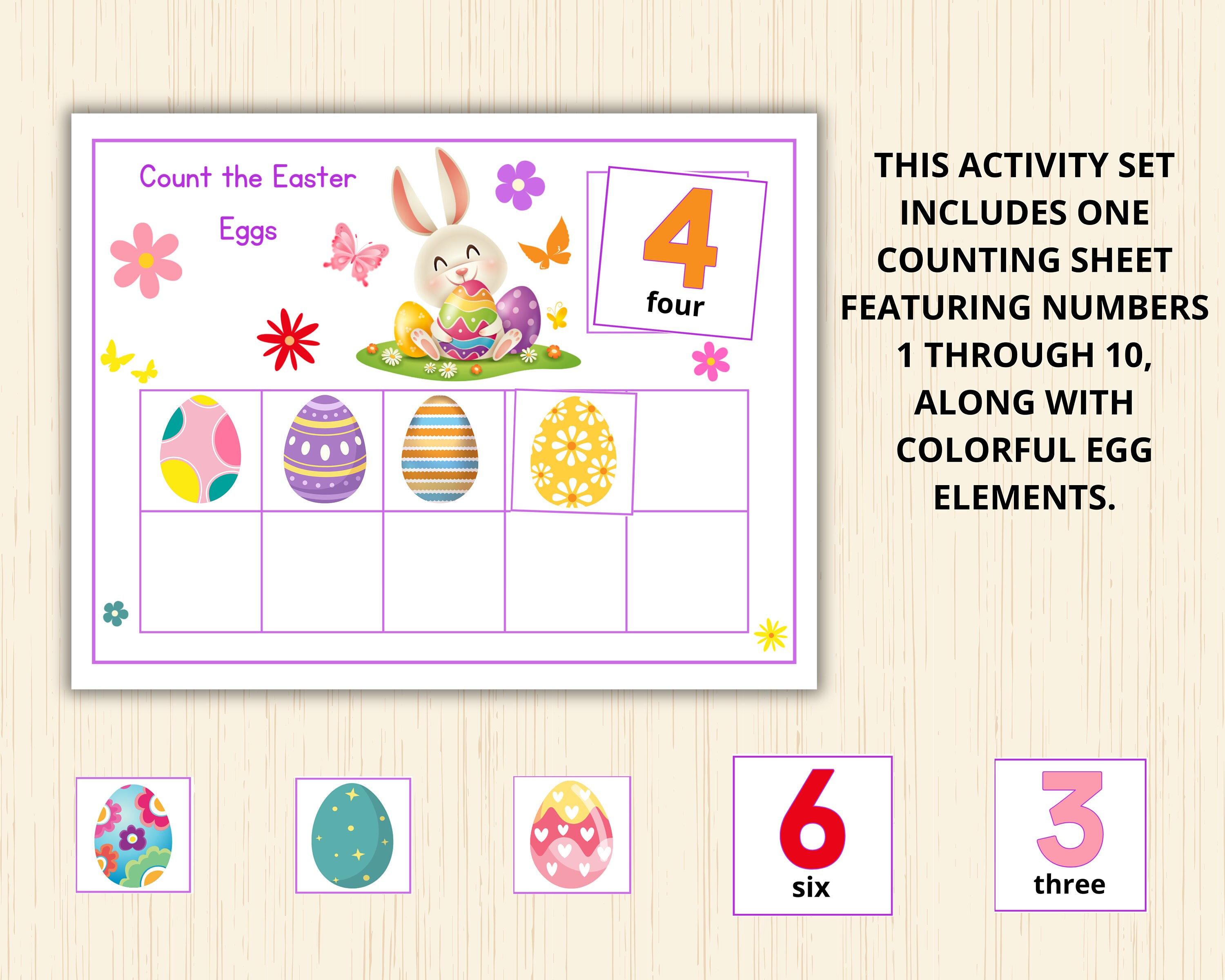 Easter Counting Activity, Numbers 1-10, Count Activities, Kindergarten ...