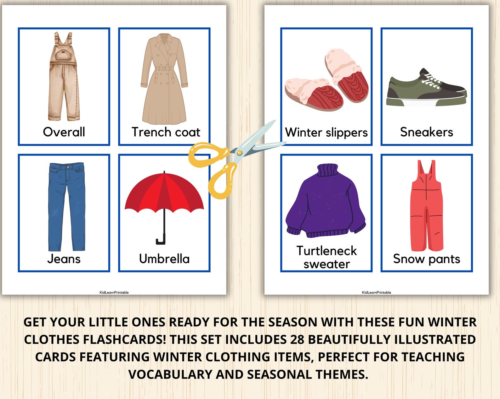 Winter Clothing Flashcard ,winter Clothes Flashcard,winter Vocabulary ...