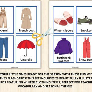Winter Clothing Flashcard ,winter Clothes Flashcard,winter Vocabulary ...