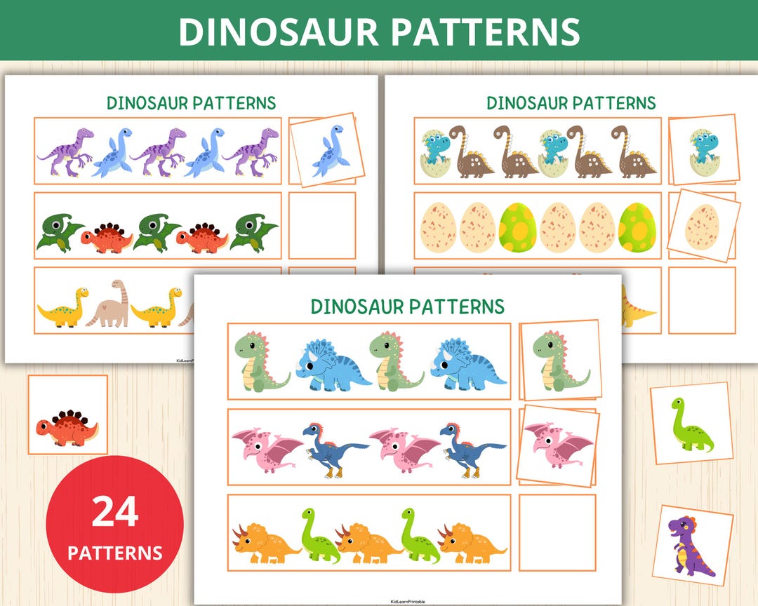 Dinosaur Patterns,what Comes Next,dinosaurs Worksheet,pattern Activity ...