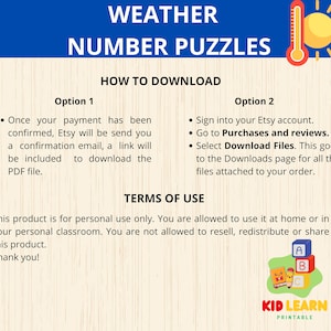 Weather Puzzles,weather Preschool, Number Sequence Puzzles, 1-10 ...