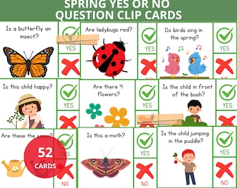 Spring: YES or NO Question Task Cards - Etsy