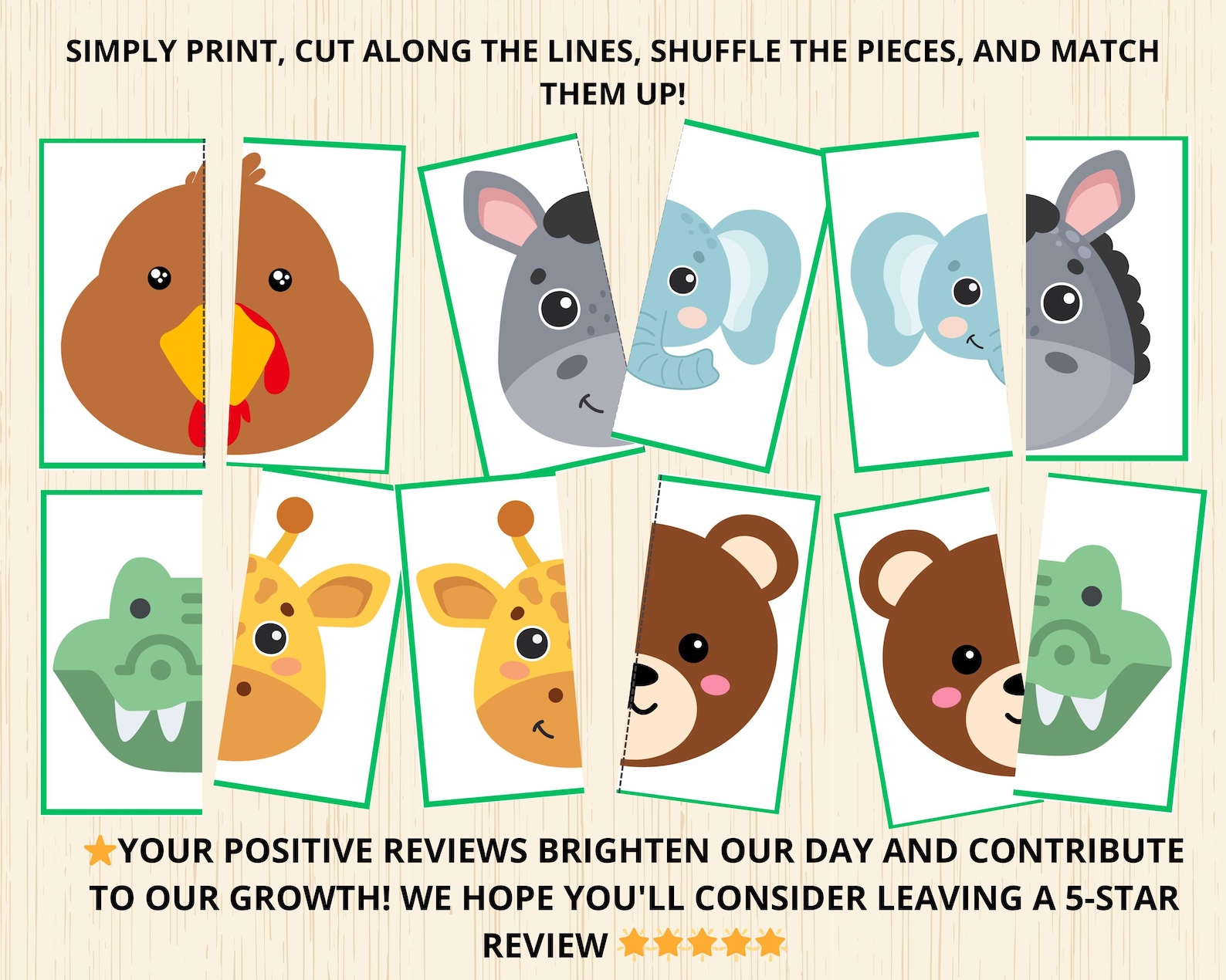 Animals Matching Game for Kids,animals Symmetry Puzzle,animals Puzzle,2 ...