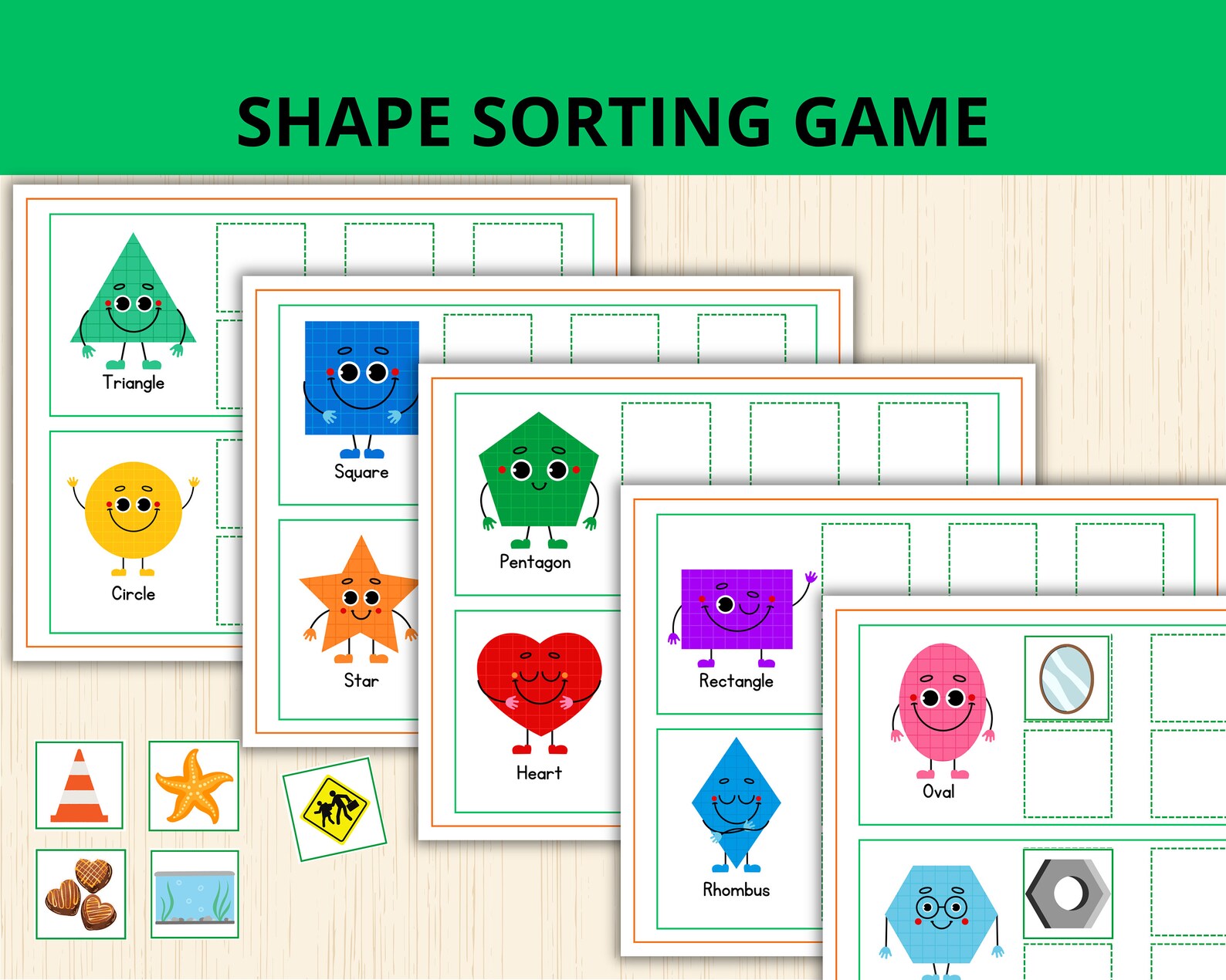 2D Geometric Shapes Sorting Game,learning Activity,toddler Busy Book ...