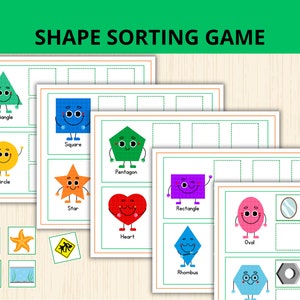Shapes Sorting Activity,sort by Shape Activity,shape Matching Game ...