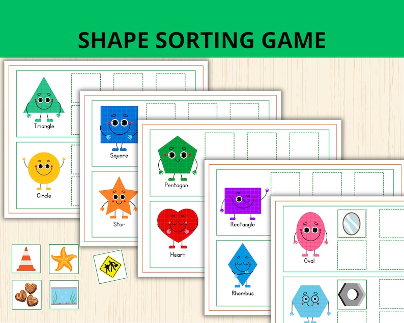 2D Geometric Shapes Sorting Game,learning Activity,toddler Busy Book ...
