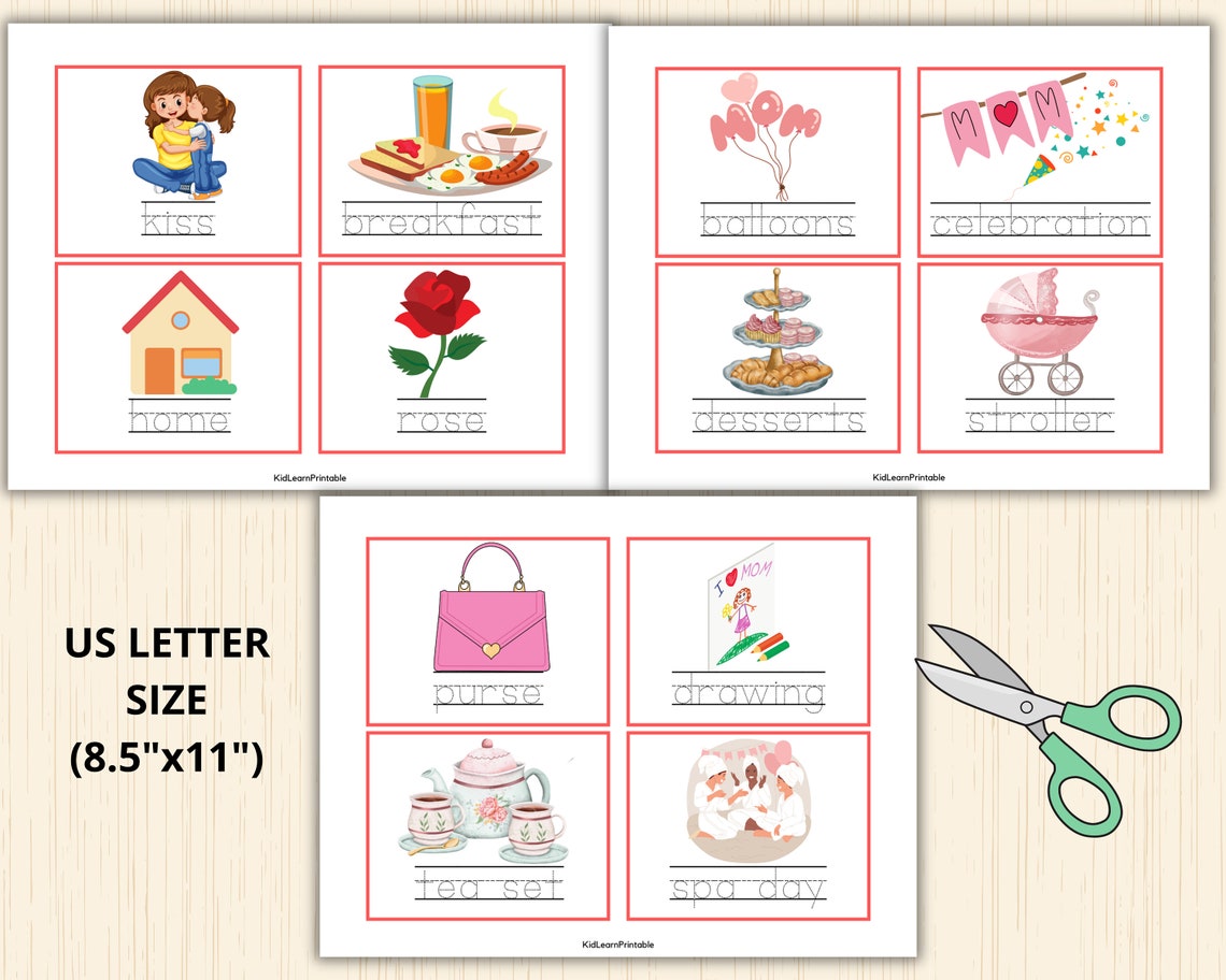 Mother's Day Word Tracing Cards,tracing Cards,mothers Day,mom's Day ...
