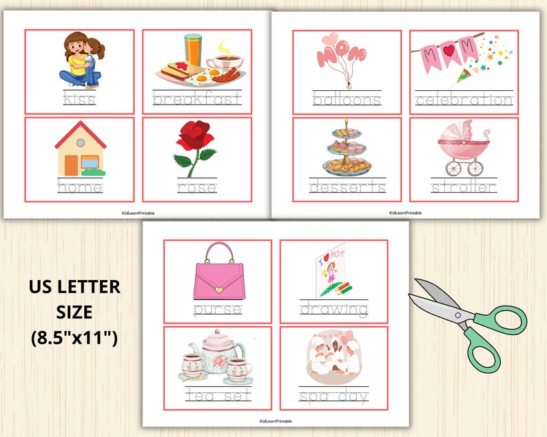 Mother's Day Word Tracing Cards,tracing Cards,mothers Day,mom's Day ...