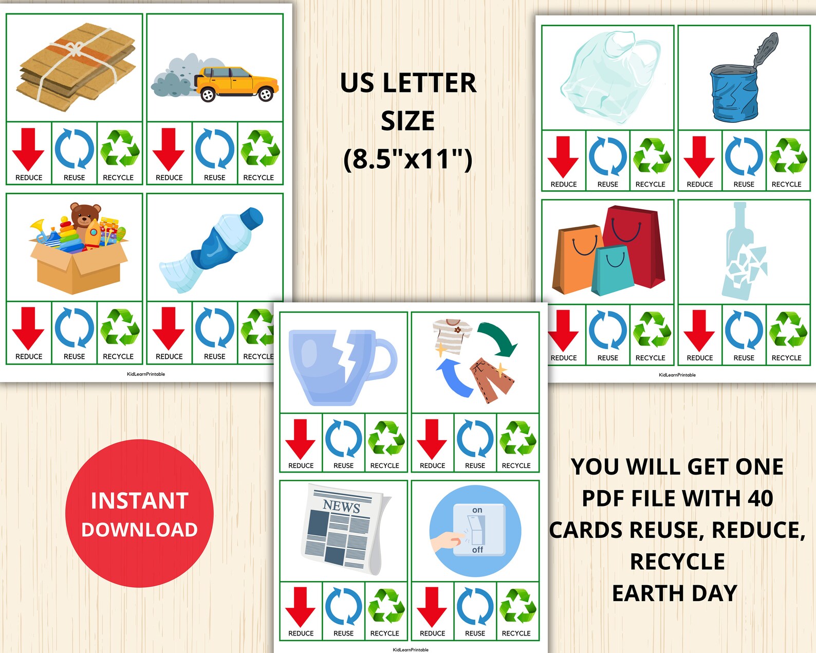 Earth Day Clip Card,earth Day Recycle Sort,earth Day, Waste Sorting ...