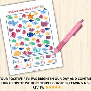 Ocean Animals I Spy Counting Activity,under the Sea,look and Find ...