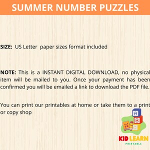 Summer Preschool,summer Puzzle, Activity,number Sequence,sequence ...