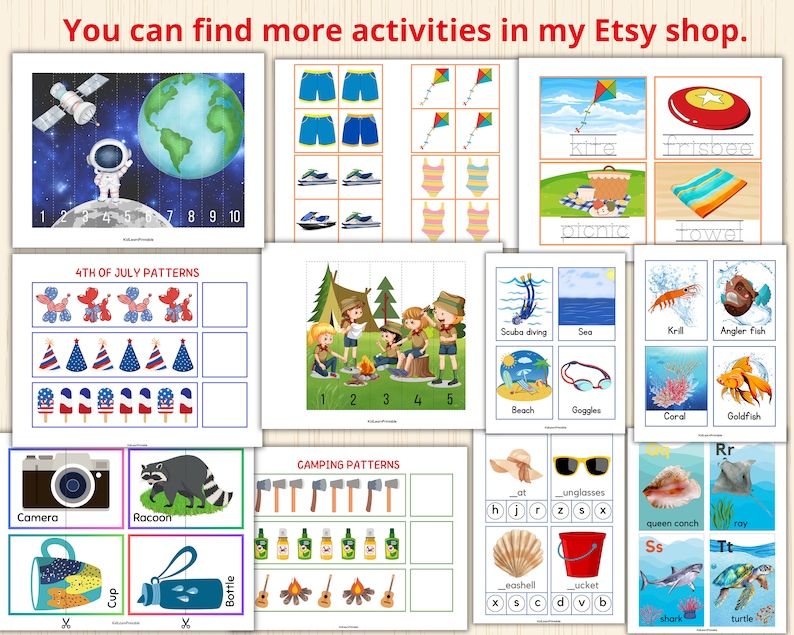 Summer I Spy,counting Activity,look and Find,summer Preschool ...