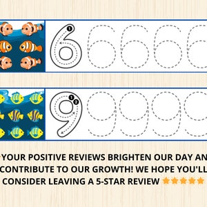 Ocean Animals Number Tracing,handwriting Practice,writing Skills ...