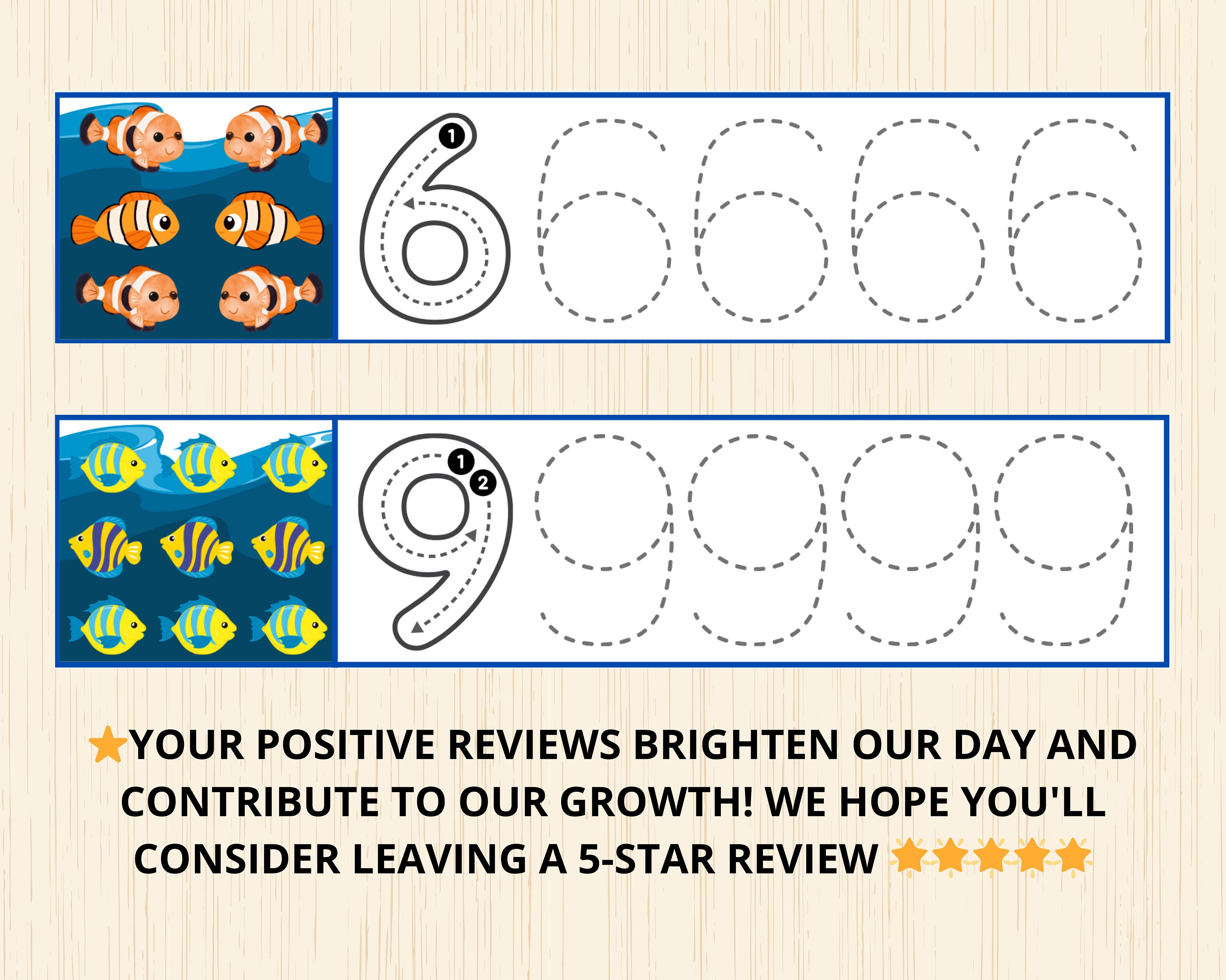 Ocean Animals Number Tracing,handwriting Practice,writing Skills ...