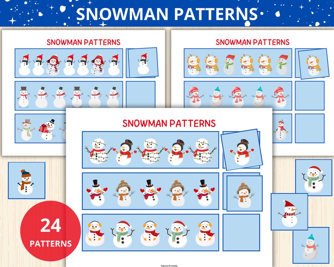Snowman Patterns,winter Patterns,what Comes Next,pattern Worksheet ...
