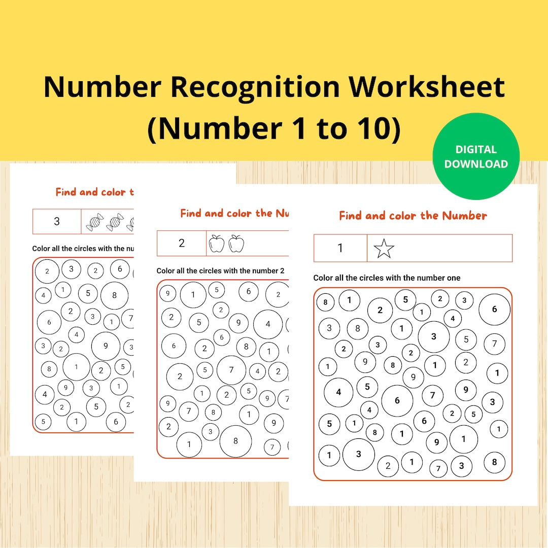 1-10 Number Recognition, Numbers Preschool, Math Worksheets , Find the ...
