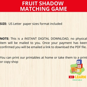 Fruits Shadow Matching,fruits Matching Game,fruit Montessori,fruits ...