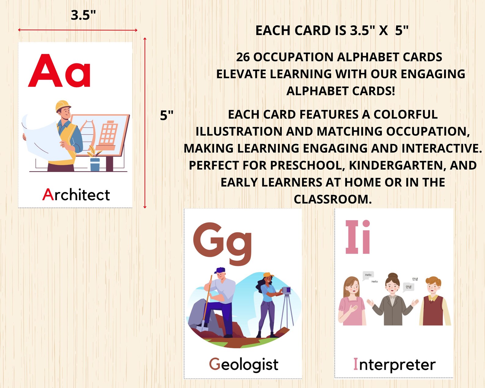 Occupation Alphabet Flashcards,alphabet Job Flashcards,profession Abc ...