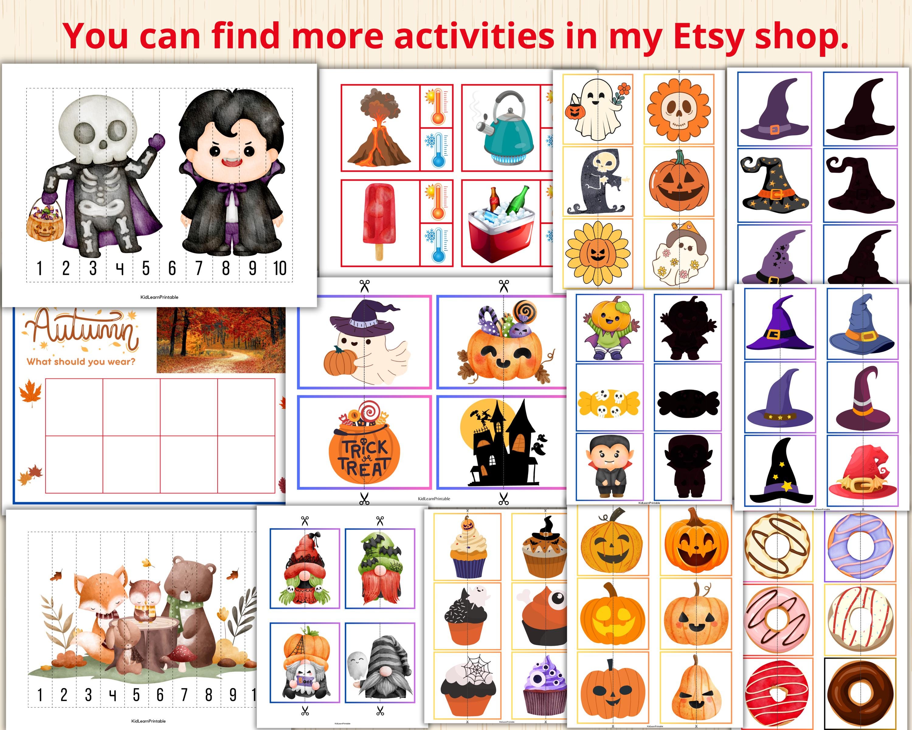 Halloween Number Puzzles,halloween Montessori,halloween Number Sequence ...