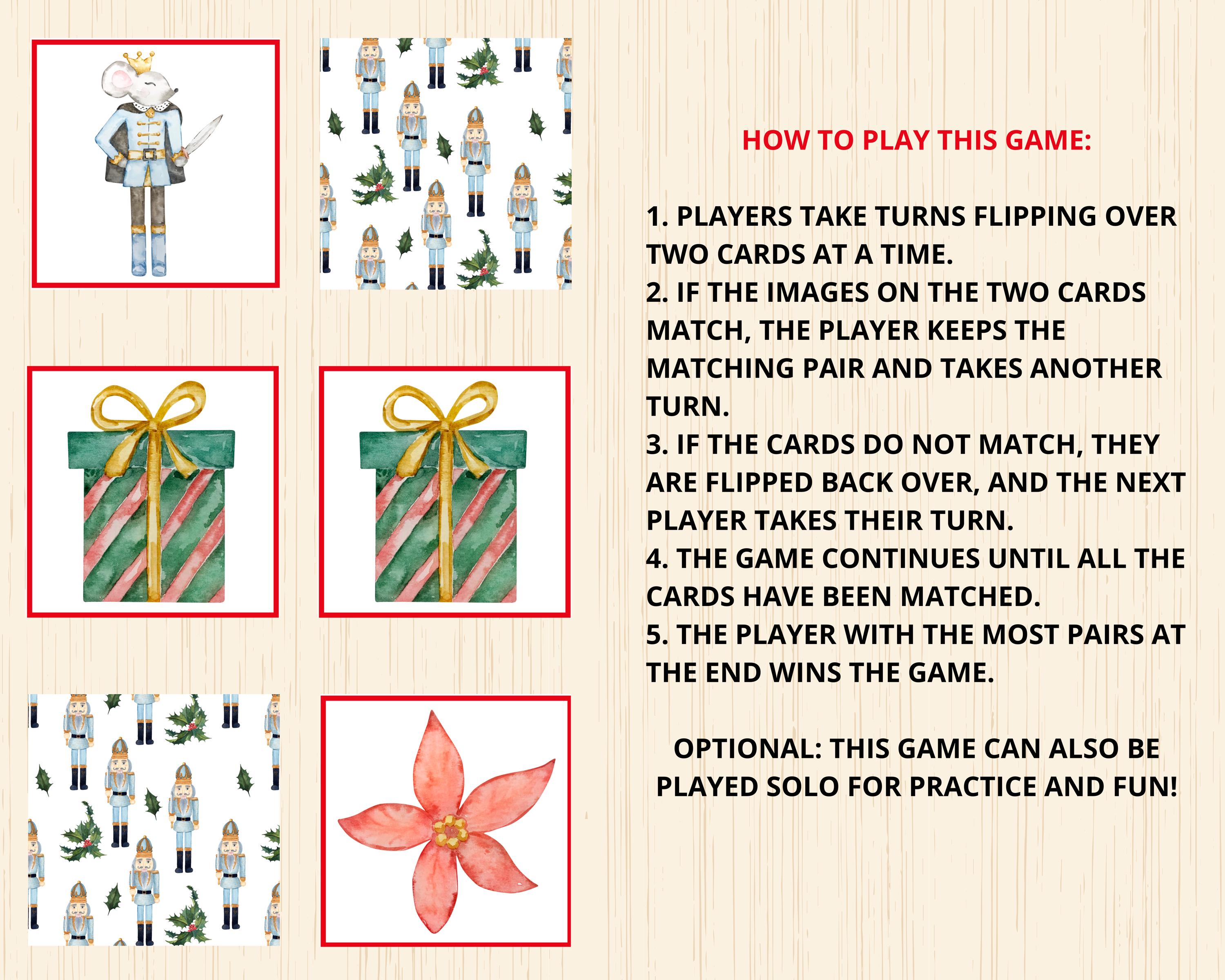 Nutcracker Memory Game,nutcracker Matching Activity,christmas Memory ...