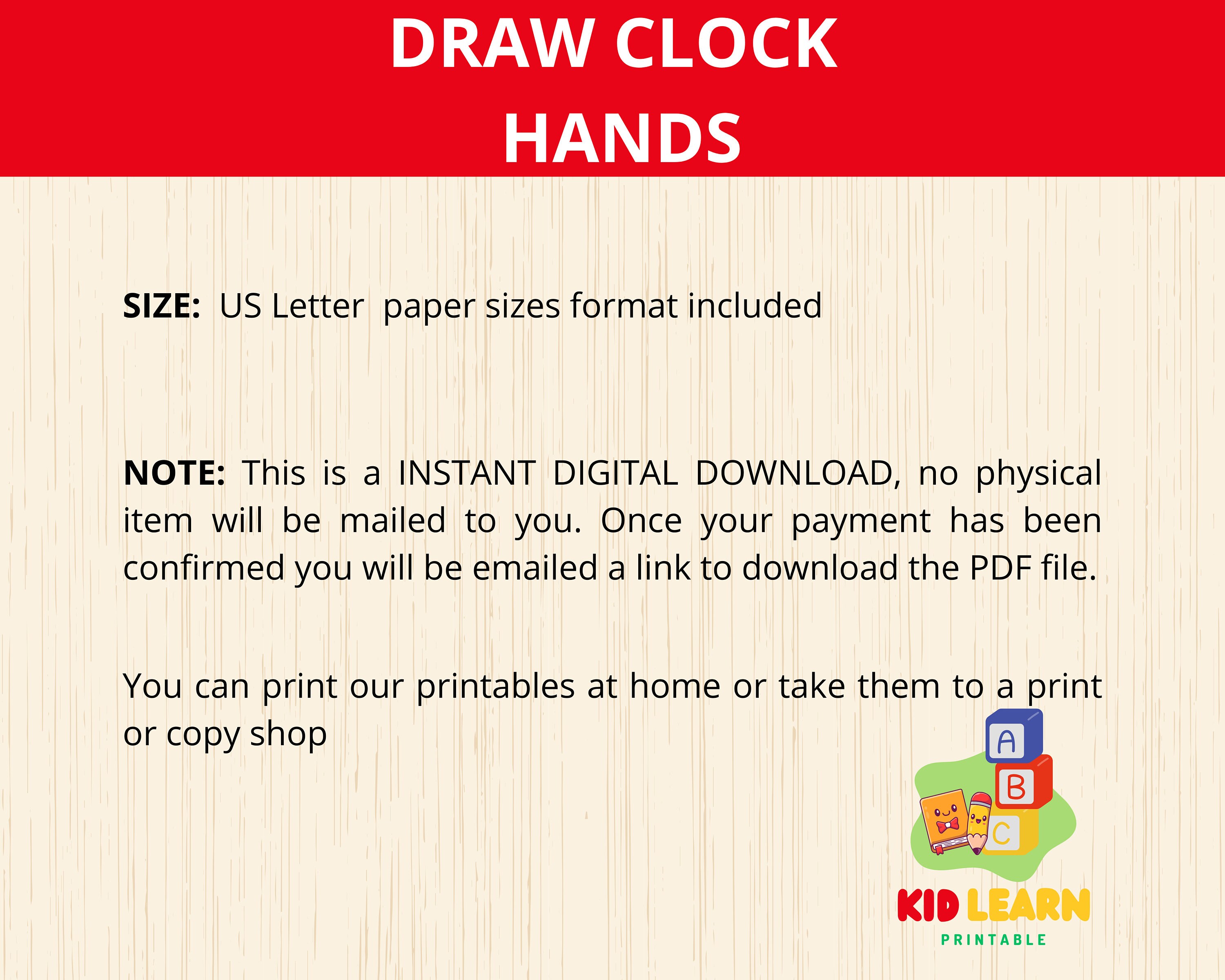 Draw Clock Hands, Clock Activity, Telling Time,learn the Time ...
