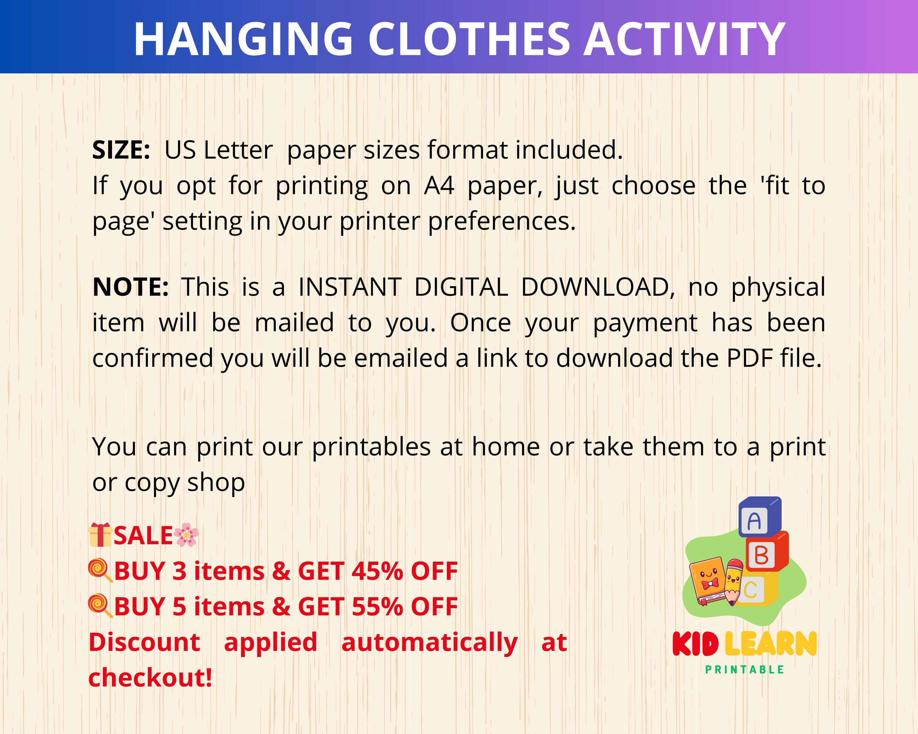 Hanging Clothes Activity,clothes Sorting,weather Clothing,washing ...