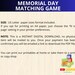 Memorial Day Matching Activity,memorial Day Puzzles,symmetry Puzzles ...