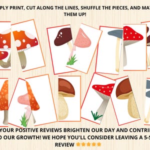 Fall Matching Mushroom Activity,symmetry Puzzle,2 Piece Puzzle,autumn ...