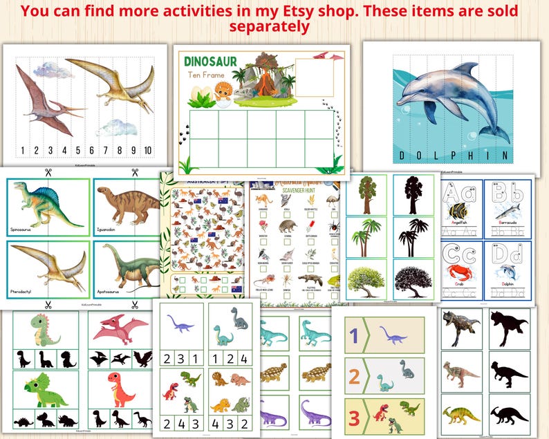 Dinosaur Ten Frame,dinosaur Birthday Game,dinosaur Activity,numbers 1 ...